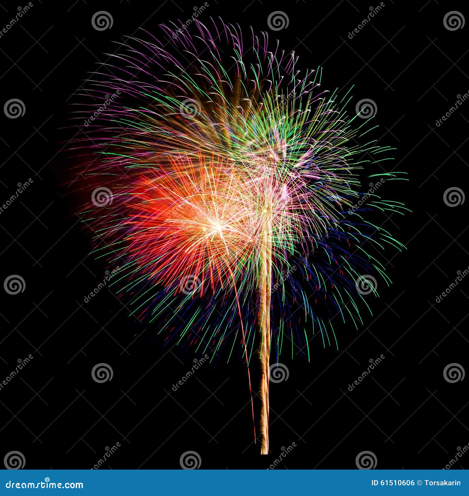 Colorful Fireworks Isolated Stock Photo - Image of anniversary ...