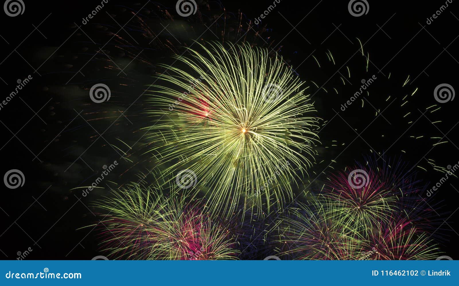 Multi-colored fireworks stock photo. Image of isolated - 116462102