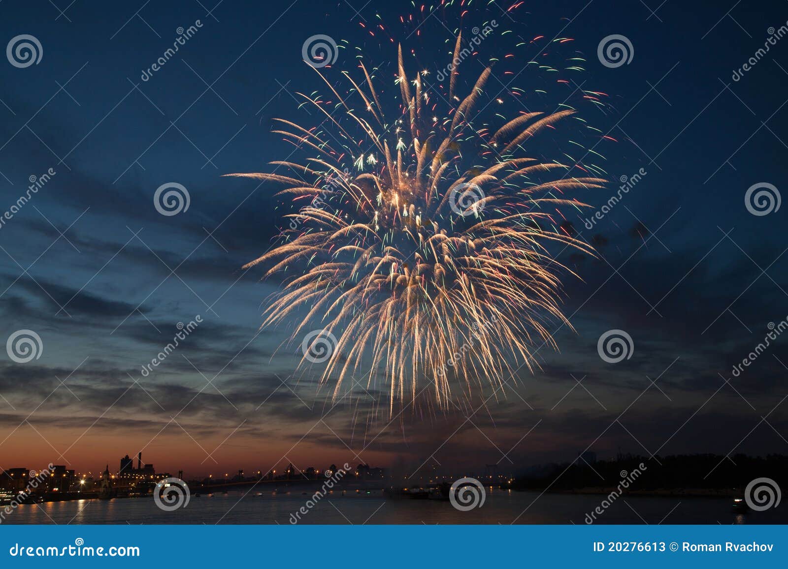 Colorful Fireworks in the Night Sky. Stock Image - Image of blast ...