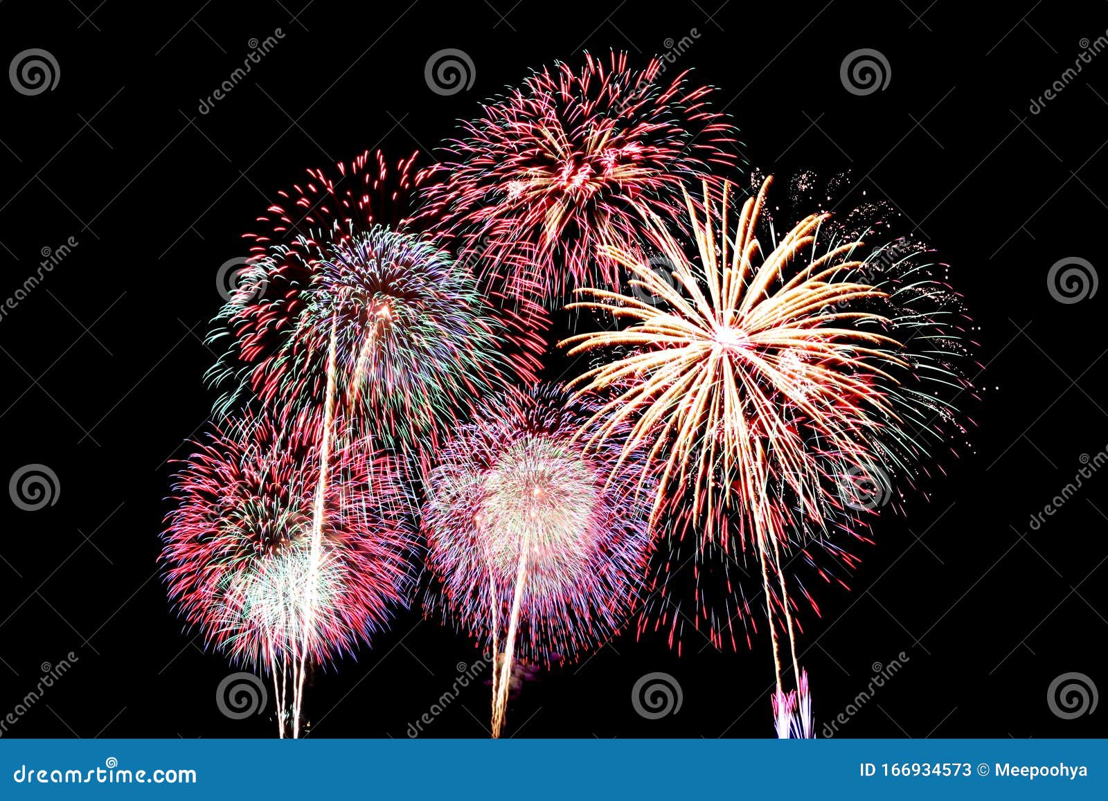 Colorful Fireworks in the Night Sky Stock Image - Image of holiday ...