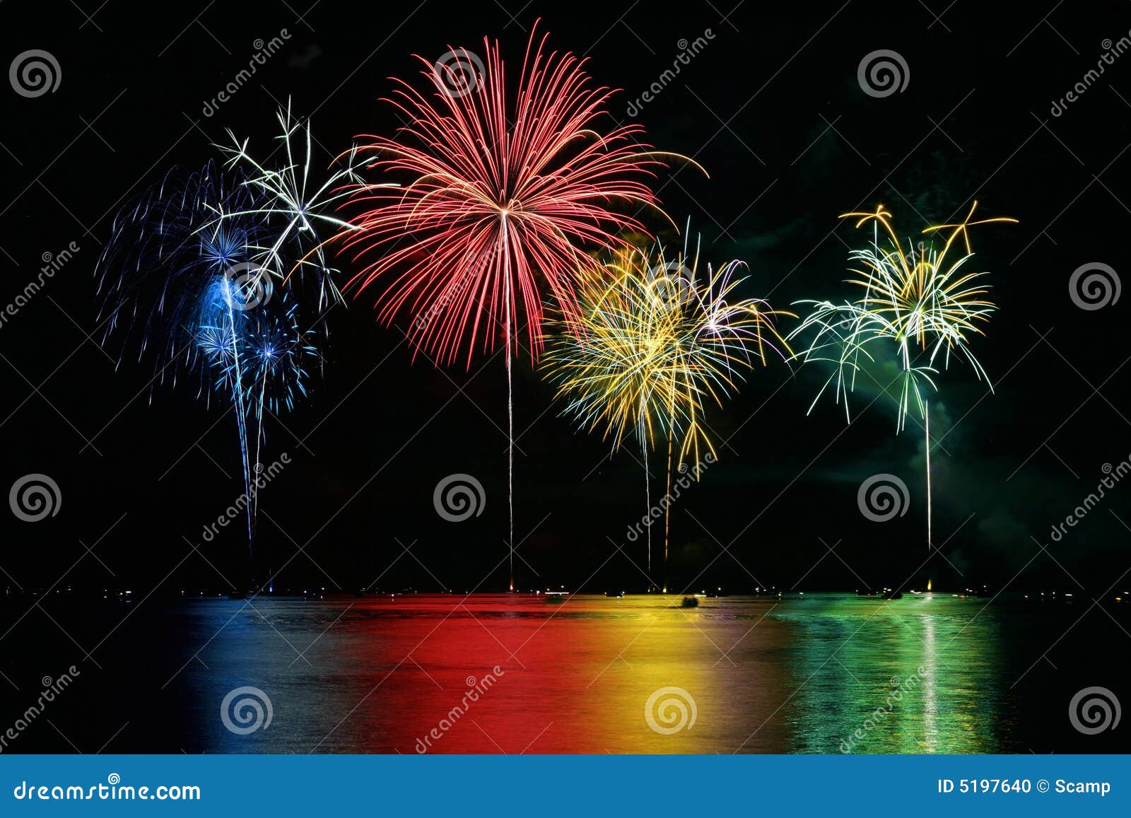Colorful Fireworks Border, Extra Wide Format Royalty-Free Stock Photo ...