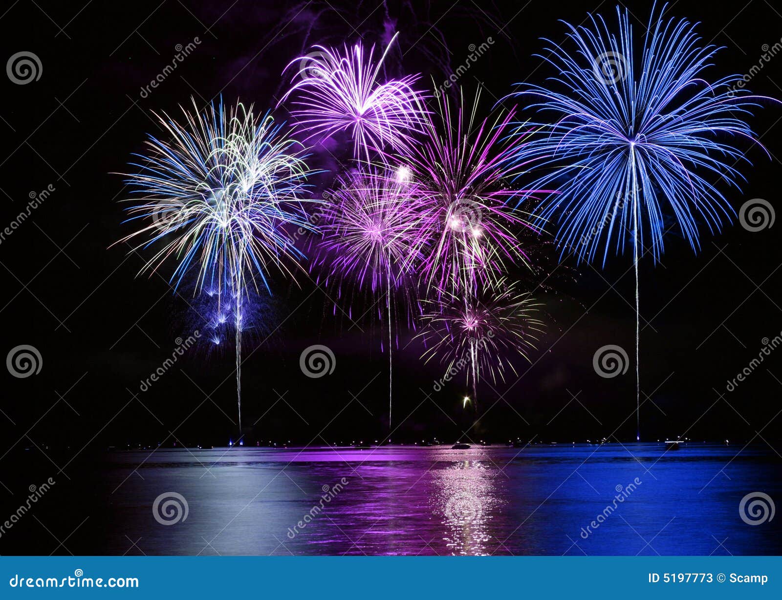 Colorful Fireworks Border, Extra Wide Format Royalty-Free Stock Photo ...