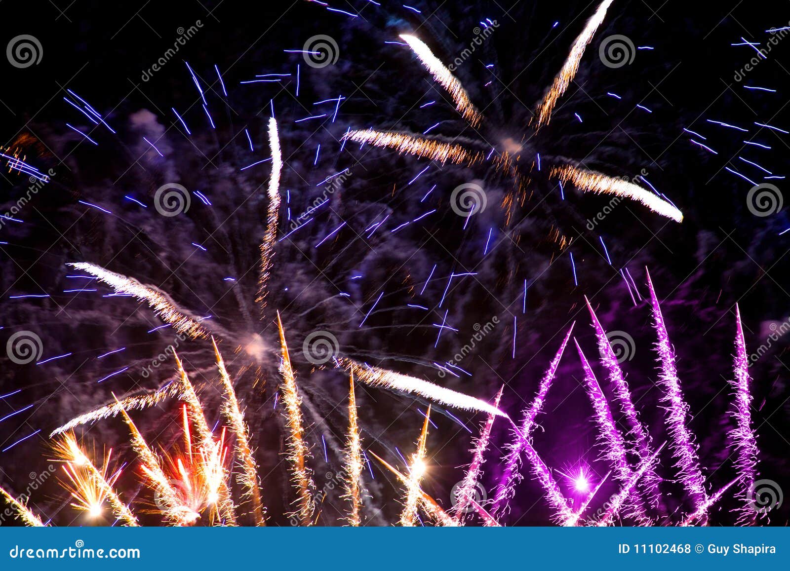 Colorful Fireworks Over a Night Sky Stock Photo - Image of dark ...