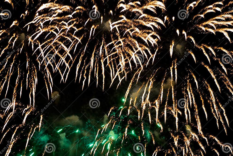 Colorful Fireworks Over a Night Sky Stock Photo - Image of independence ...