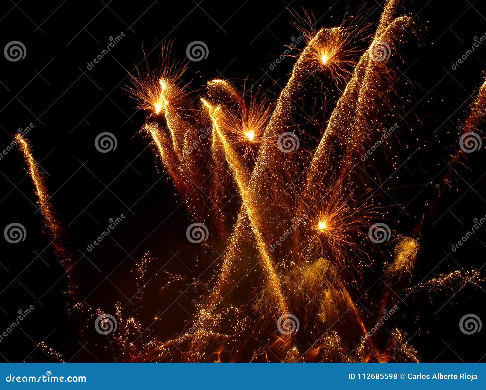 Colorful Fireworks Over Night Sky Stock Photo - Image of january ...