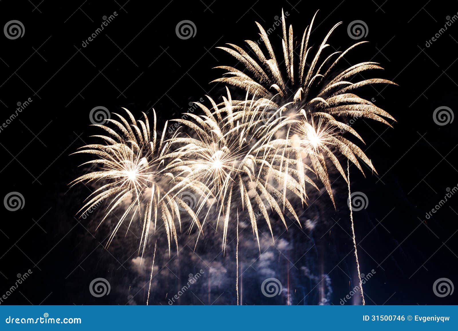 Colorful Fireworks Over Night Sky Stock Photo - Image of independence ...
