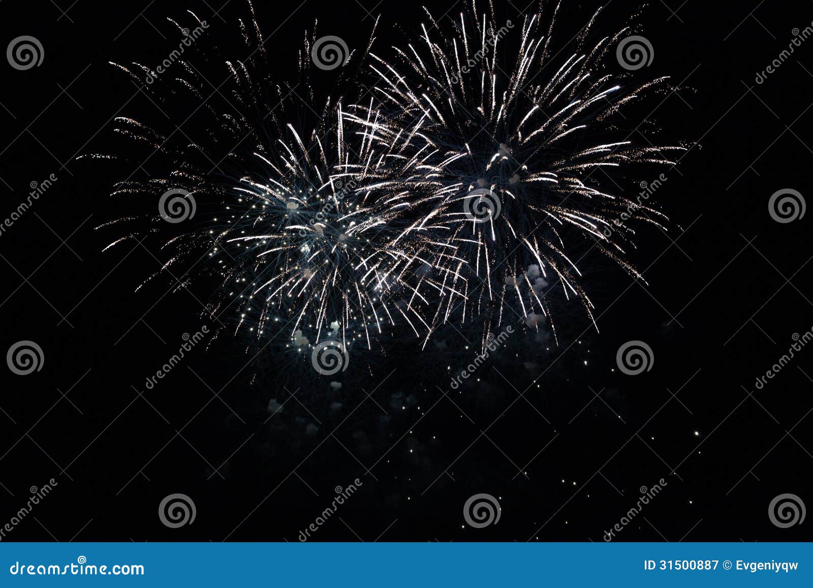 Colorful Fireworks Over Night Sky Stock Image - Image of glow, holiday ...