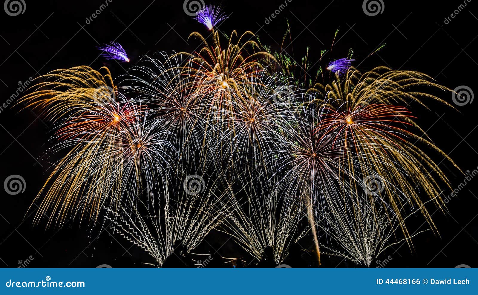 Colorful Fireworks Over Night Sky Stock Photo - Image of independence ...