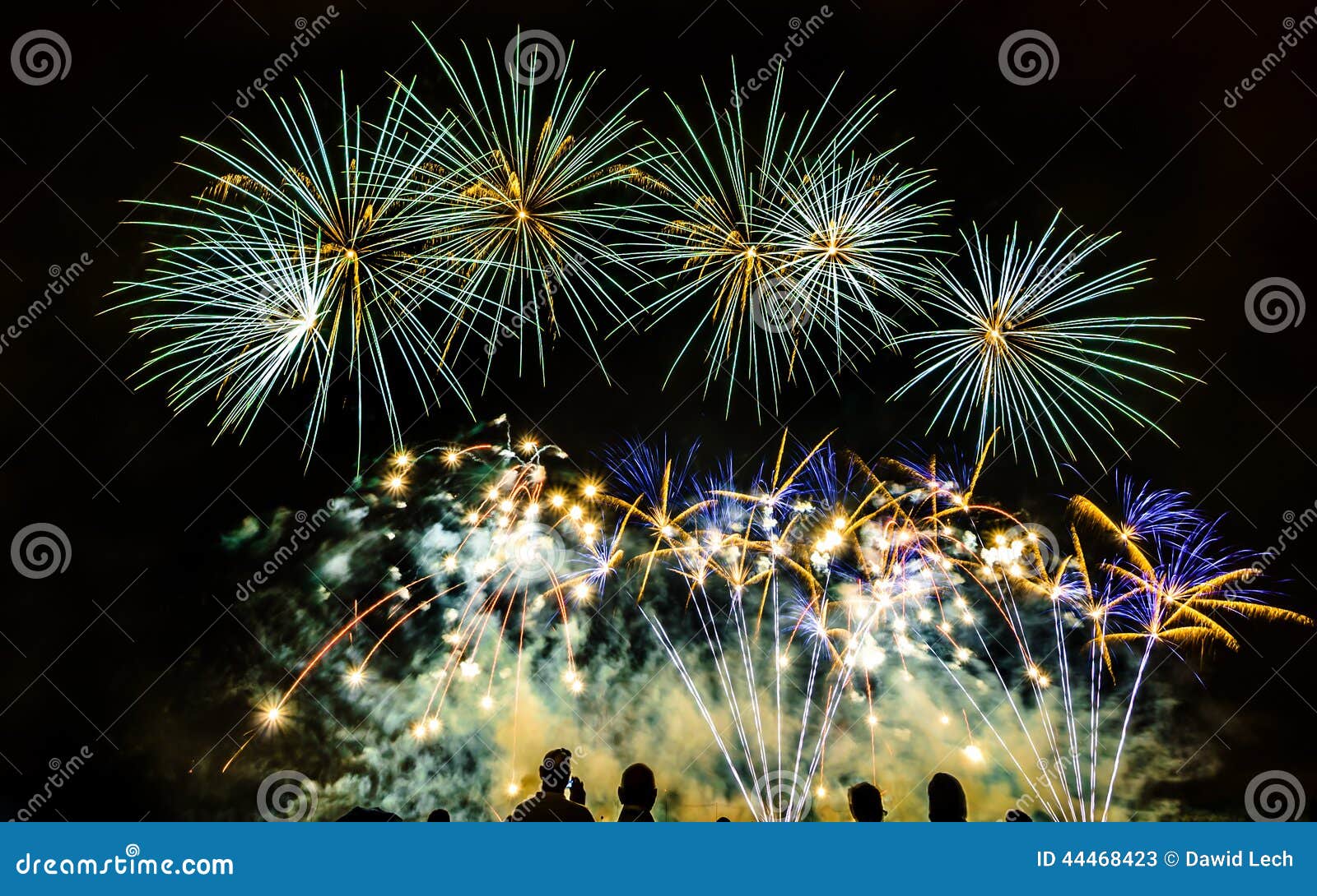 Colorful Fireworks Over Night Sky Stock Image - Image of rockets ...