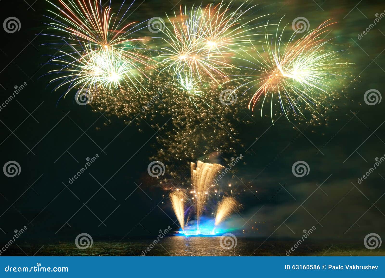 Colorful fireworks stock photo. Image of bright, celebration - 63160586