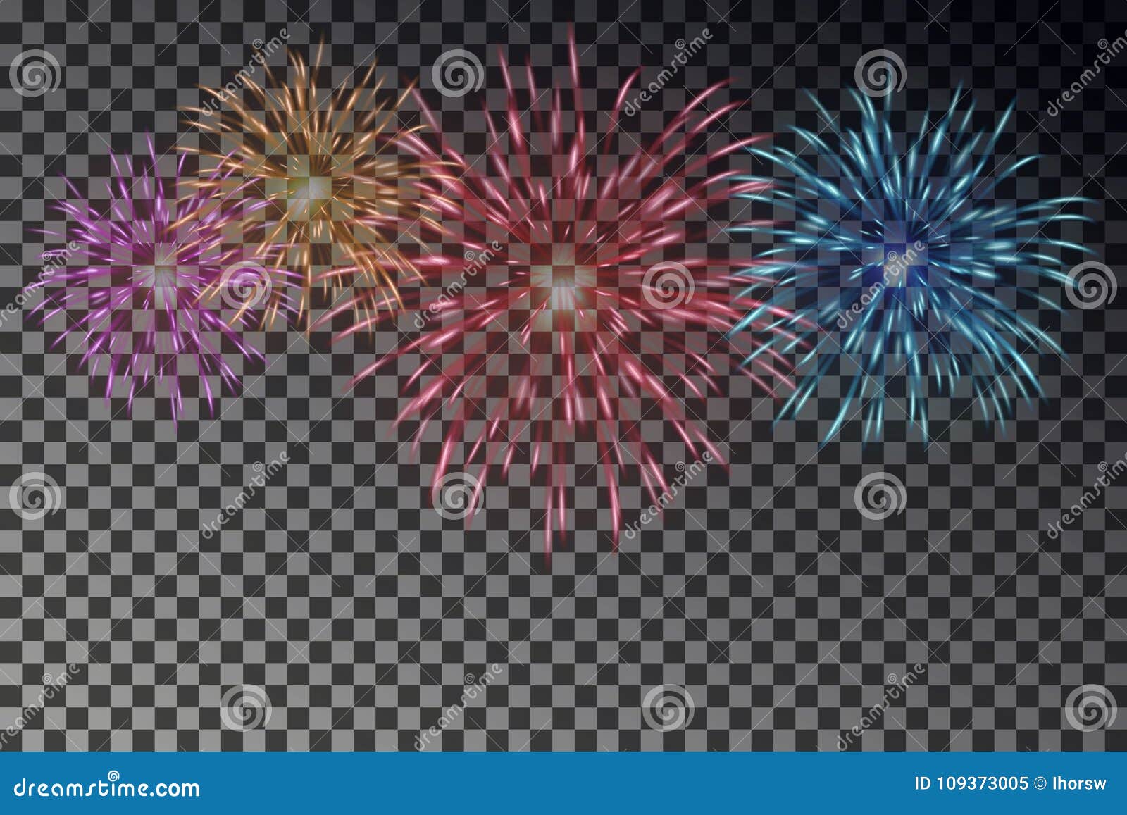 Colorful Fireworks on Sky. Firecracker Vector Isolated. Stock ...