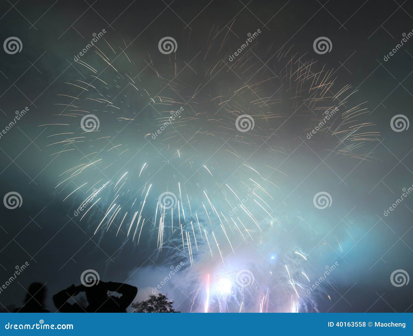 Colorful Fireworks in the Smoke Stock Photo - Image of holiday, rocket ...
