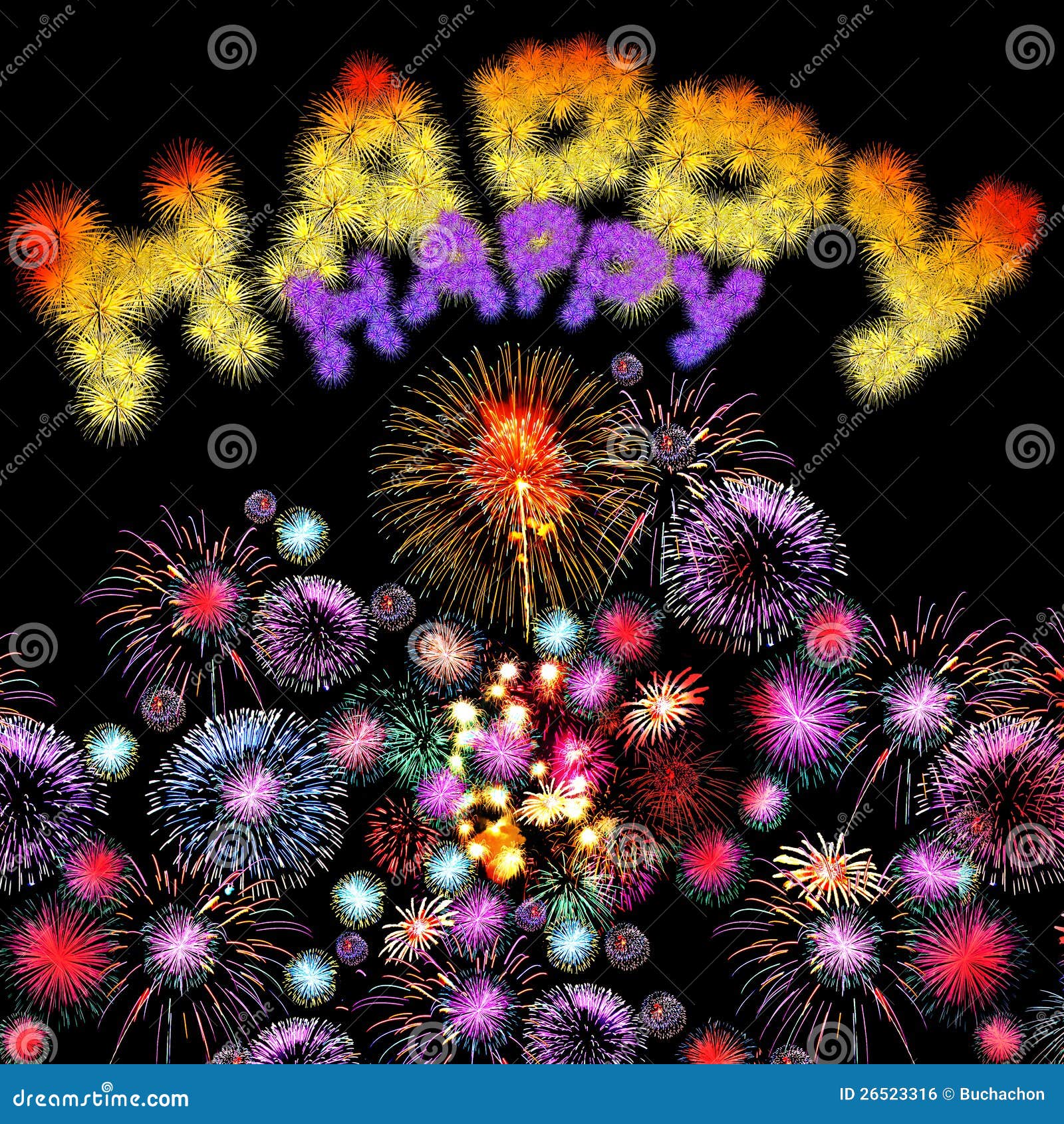 Colorful Fireworks of Various Colors Stock Photo - Image of black, july ...