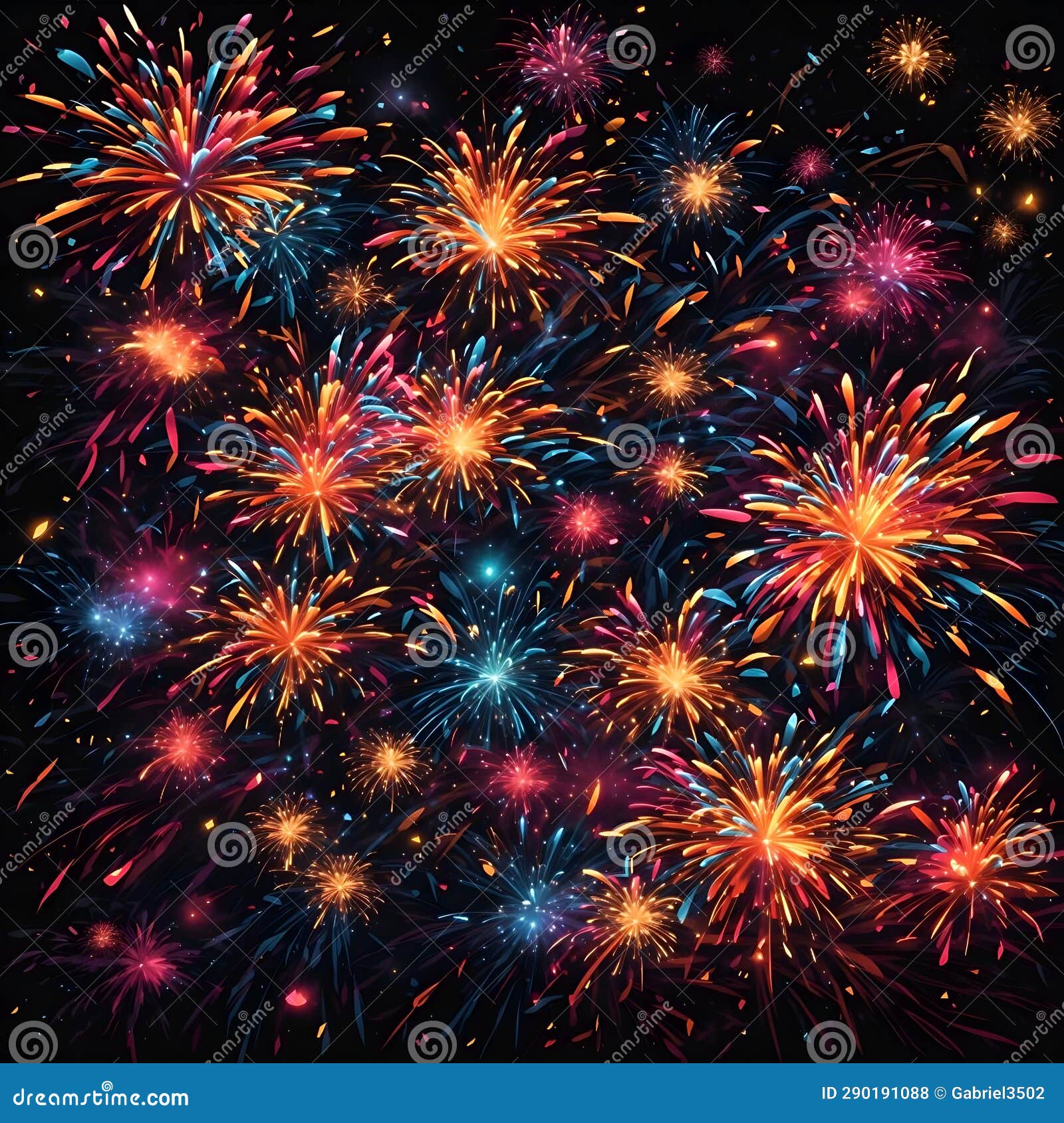 Colorful Fireworks. Vector Art of Colorful Fireworks. Explosion of ...