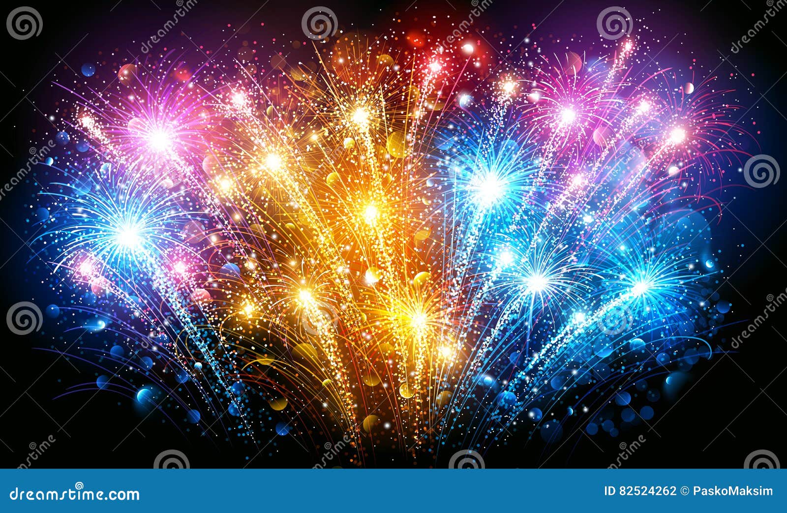 Colorful Fireworks. Vector stock vector. Illustration of vector - 82524262