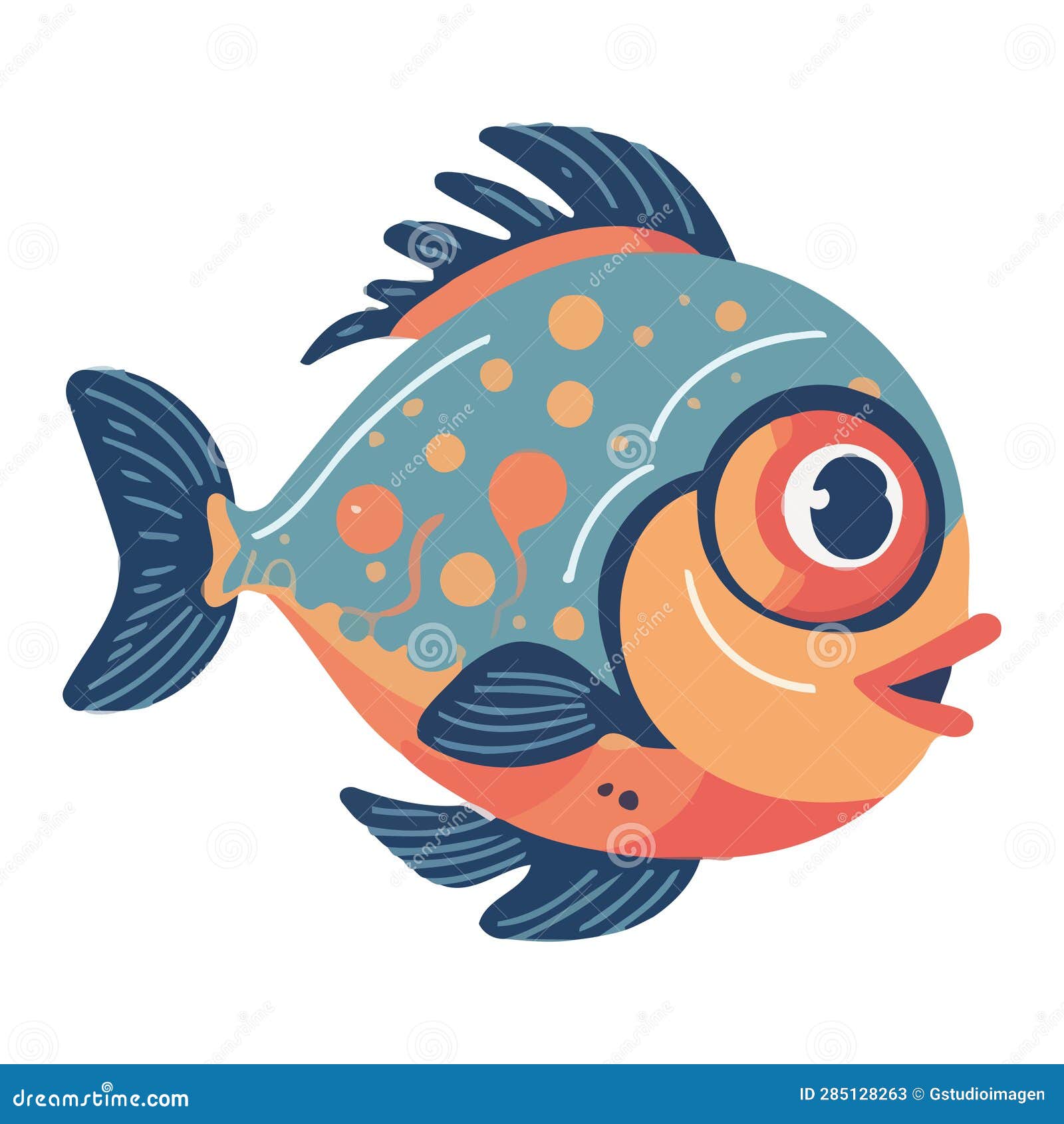 Colorful fish design stock vector. Illustration of yellow - 285128263