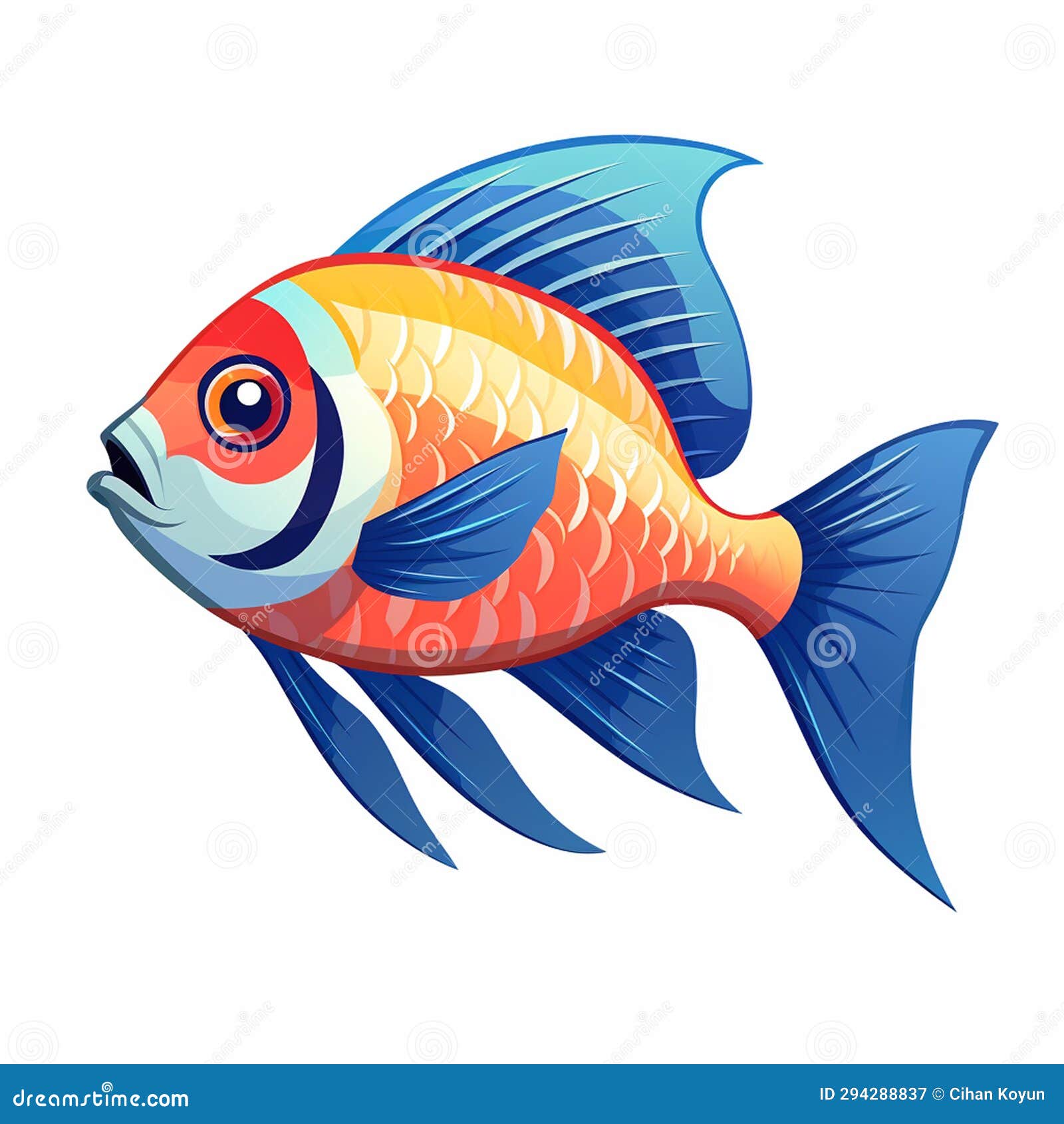 Colorful Fish Drawings Oceanic Inspiration Stock Illustration ...