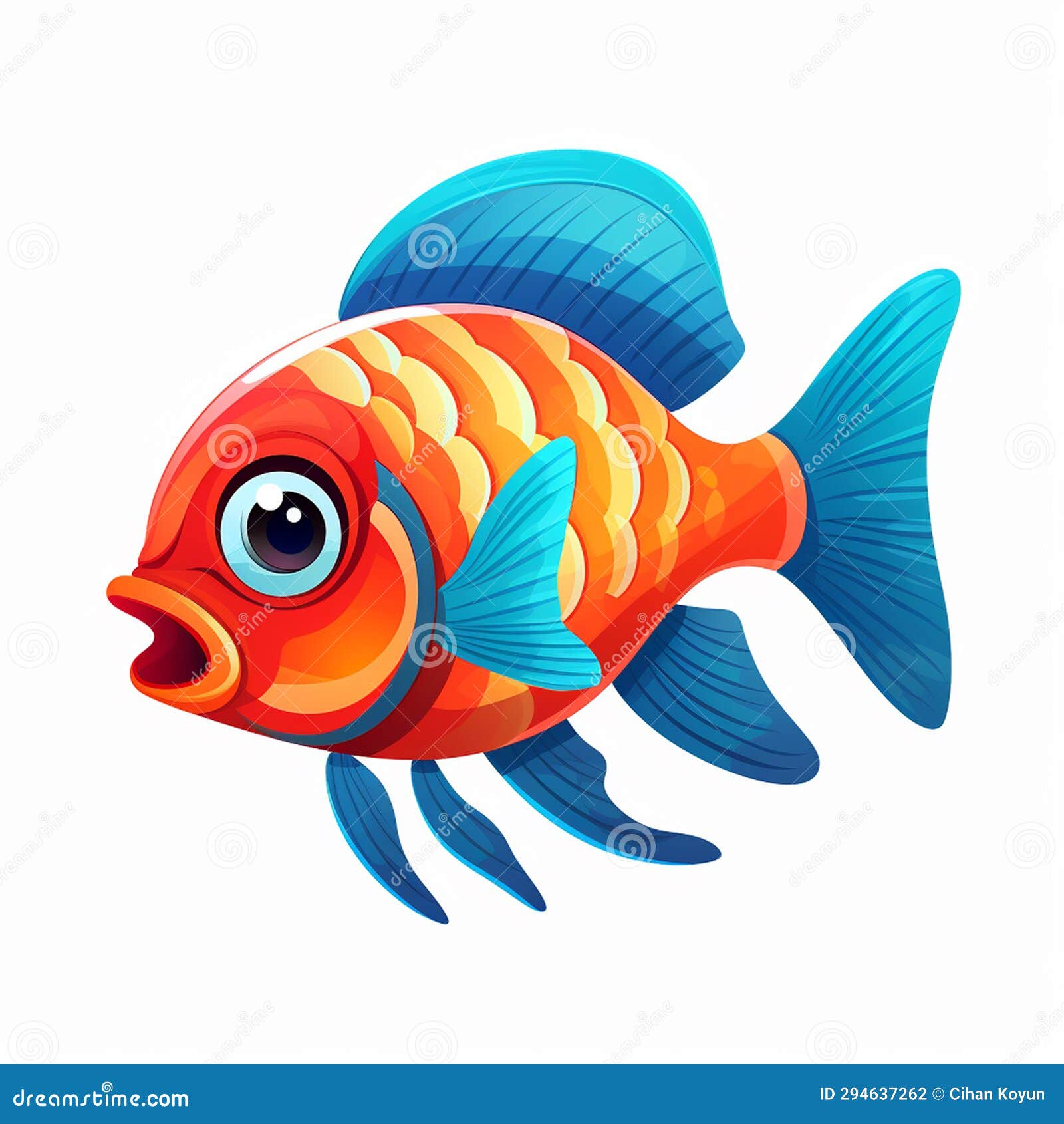 Colorful Fish Drawings Oceanic Inspiration Stock Illustration ...