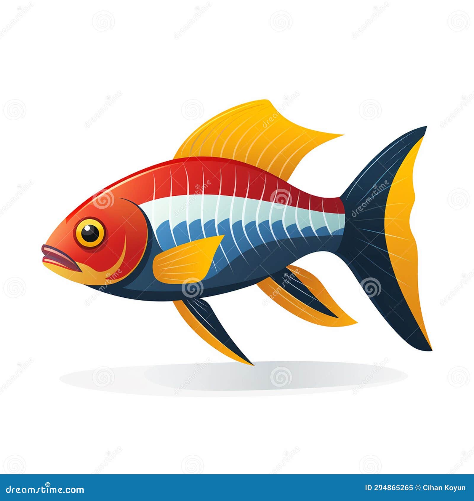 Colorful Fish Drawings Oceanic Inspiration Stock Illustration ...