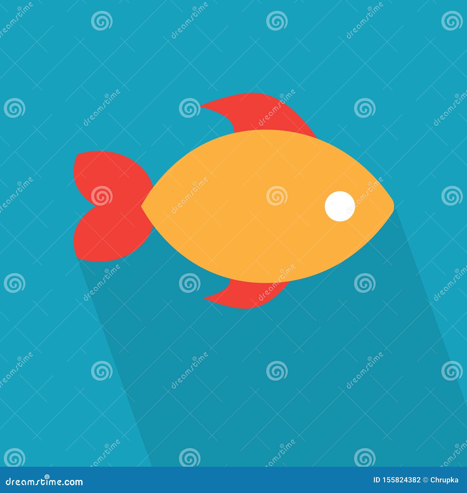 Colorful fish icon stock vector. Illustration of animal - 155824382