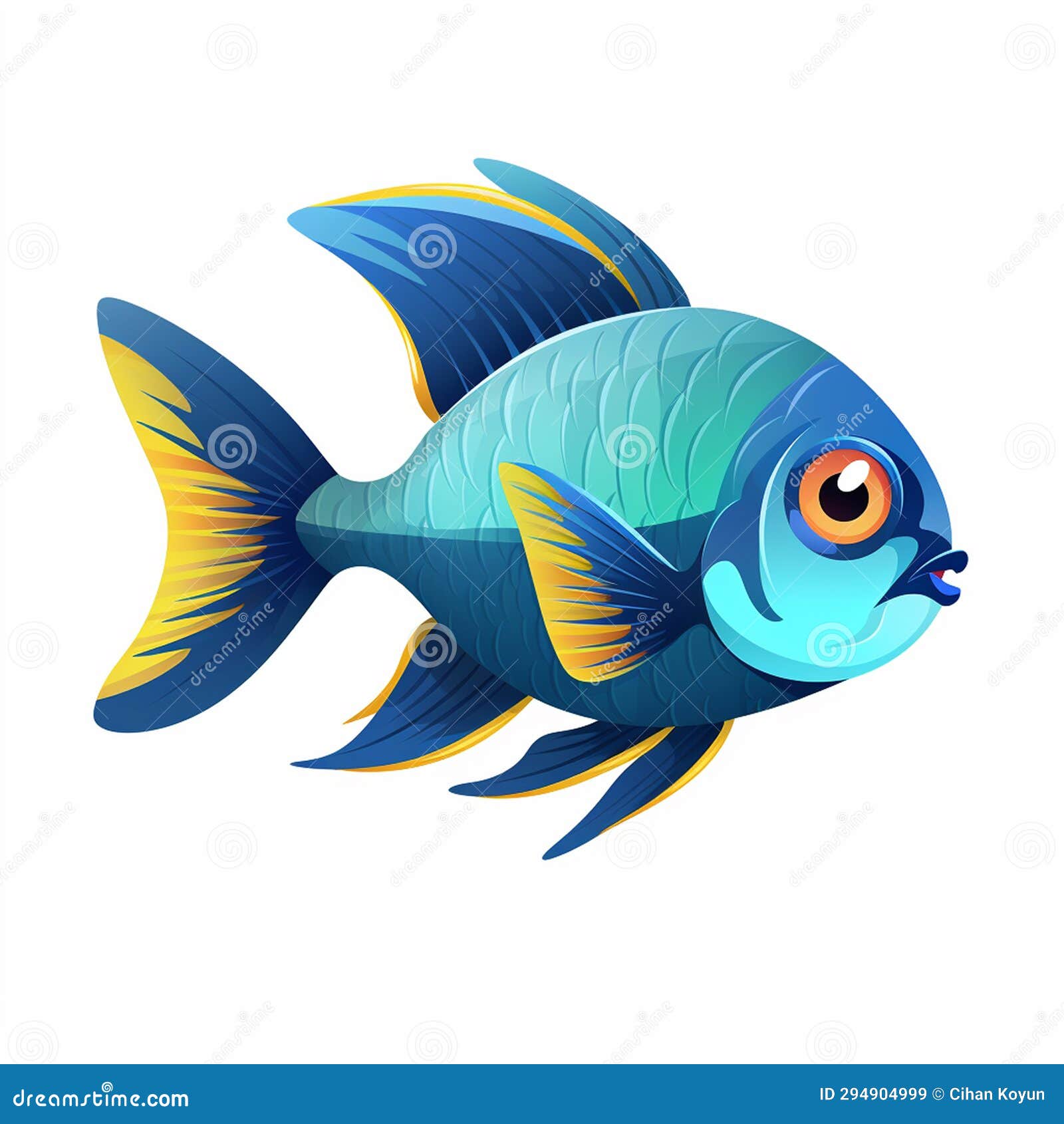 Colorful Fish Illustration Vibrant Underwater Charm Stock Illustration ...