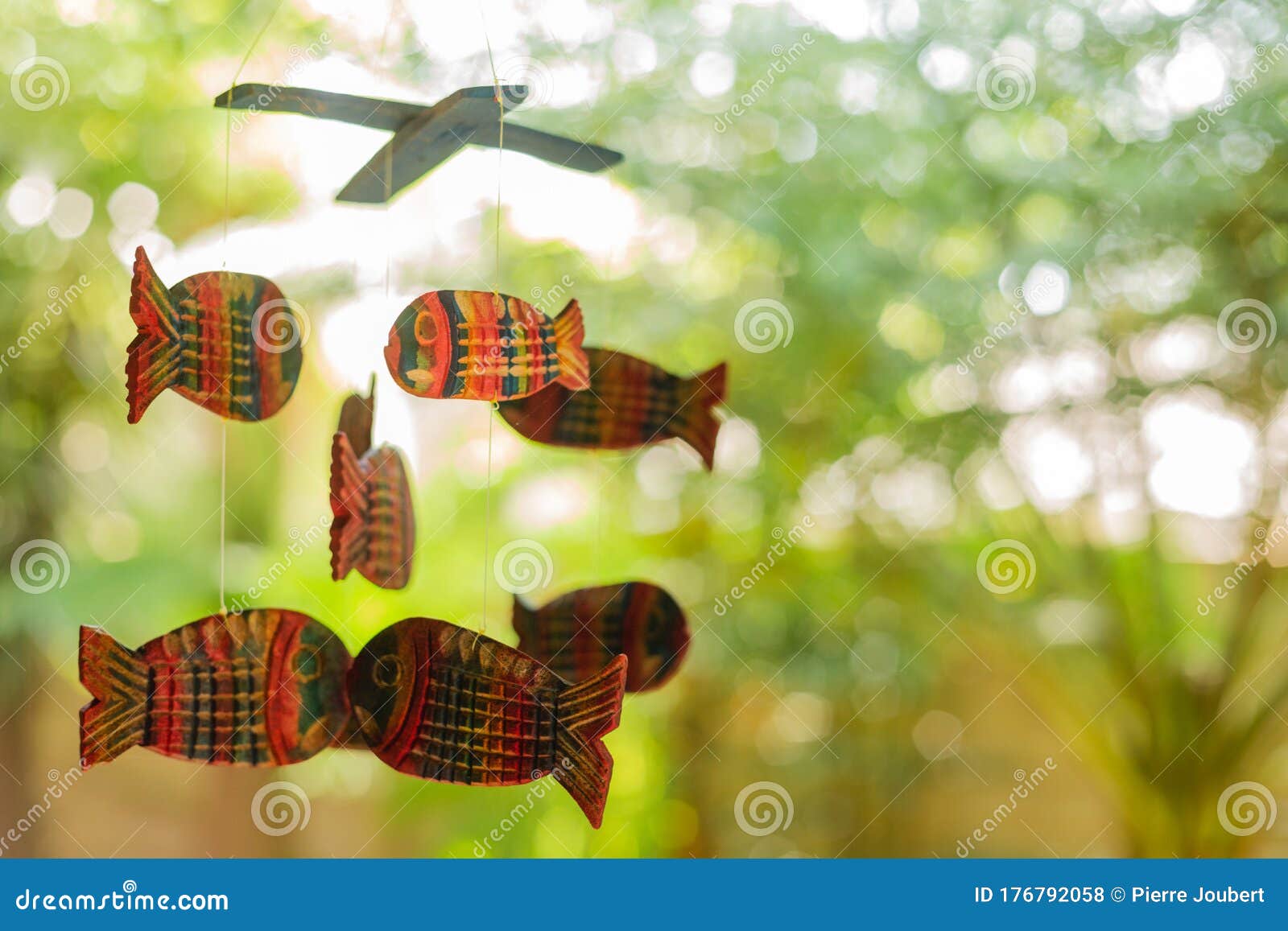 Colorful Fish Mobile Hanging from a Roof Stock Photo - Image of texture ...