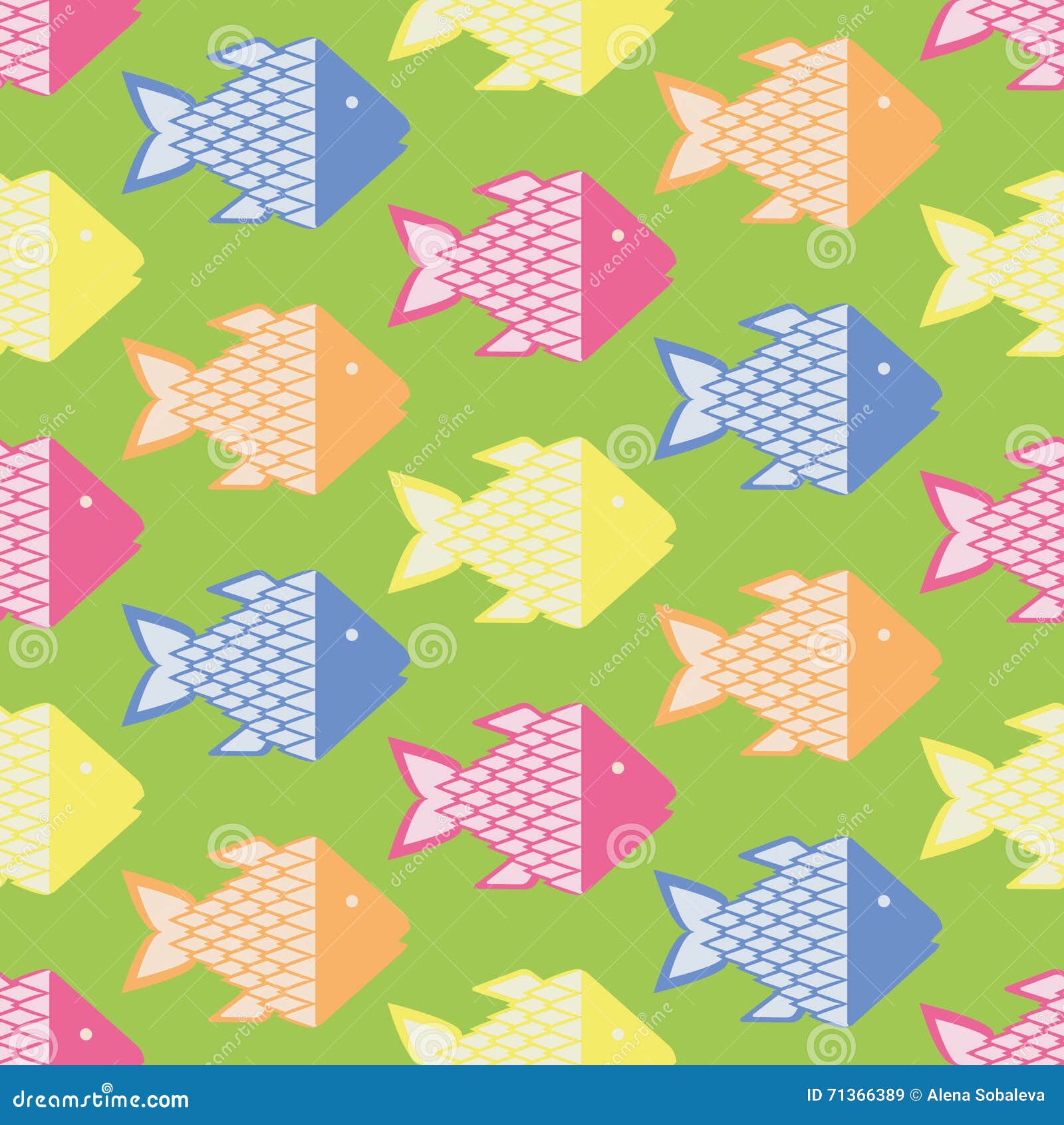 Colorful fish pattern stock vector. Illustration of nature - 71366389