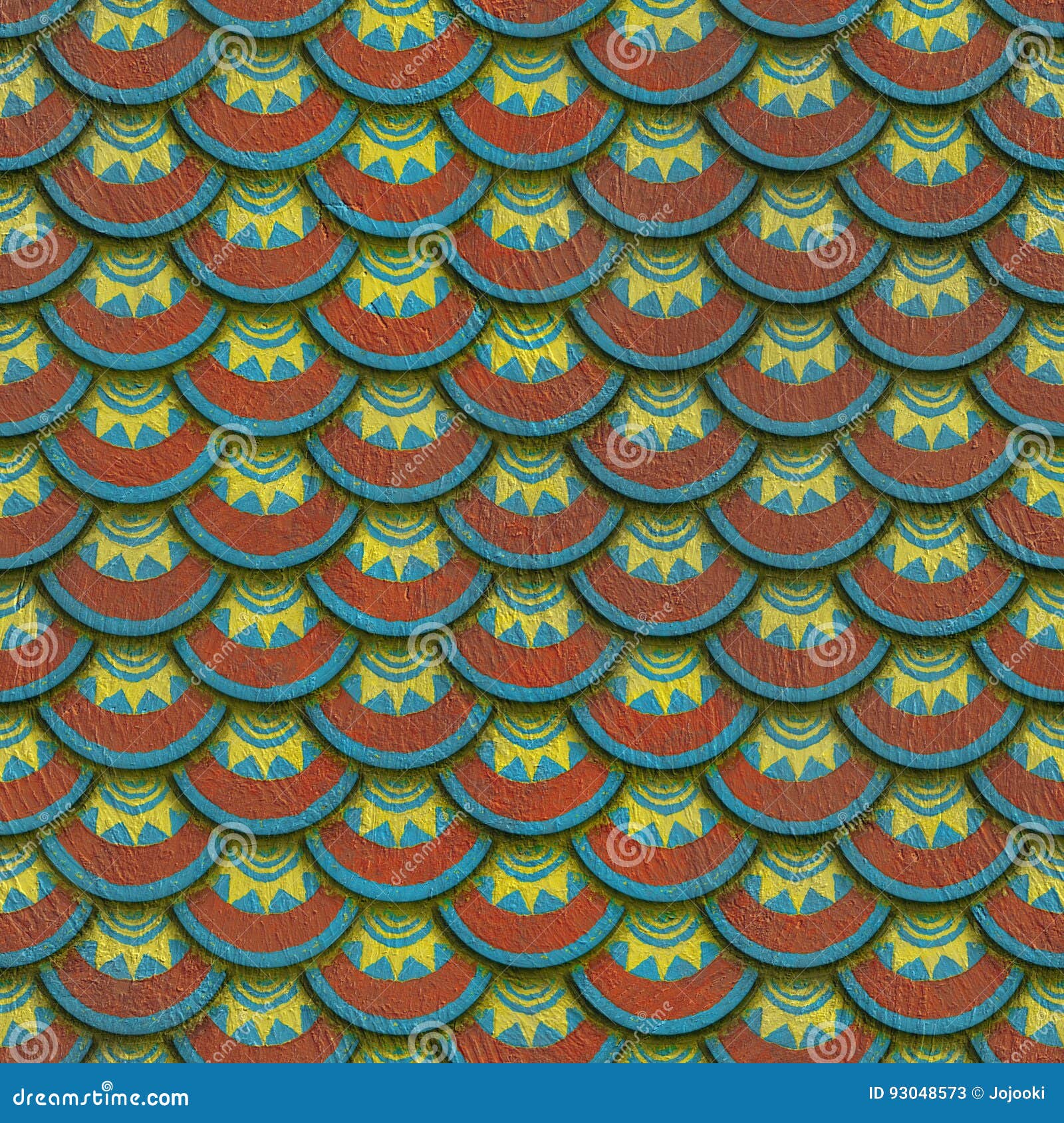 Colorful Fish Scales Plaster Tile Seamless Texture Stock Illustration ...