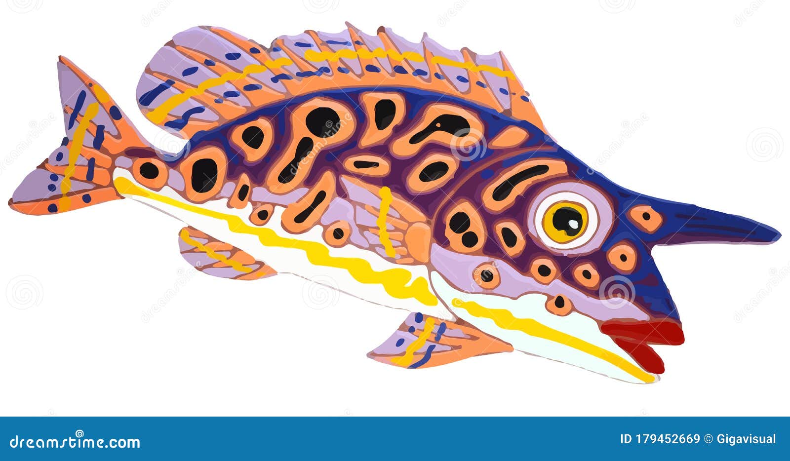 Colorful Fish Vector Illustration Stock Vector - Illustration of green ...