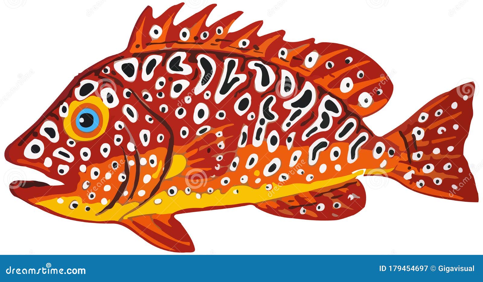 Colorful Fish Vector Illustration Stock Vector - Illustration of artist ...