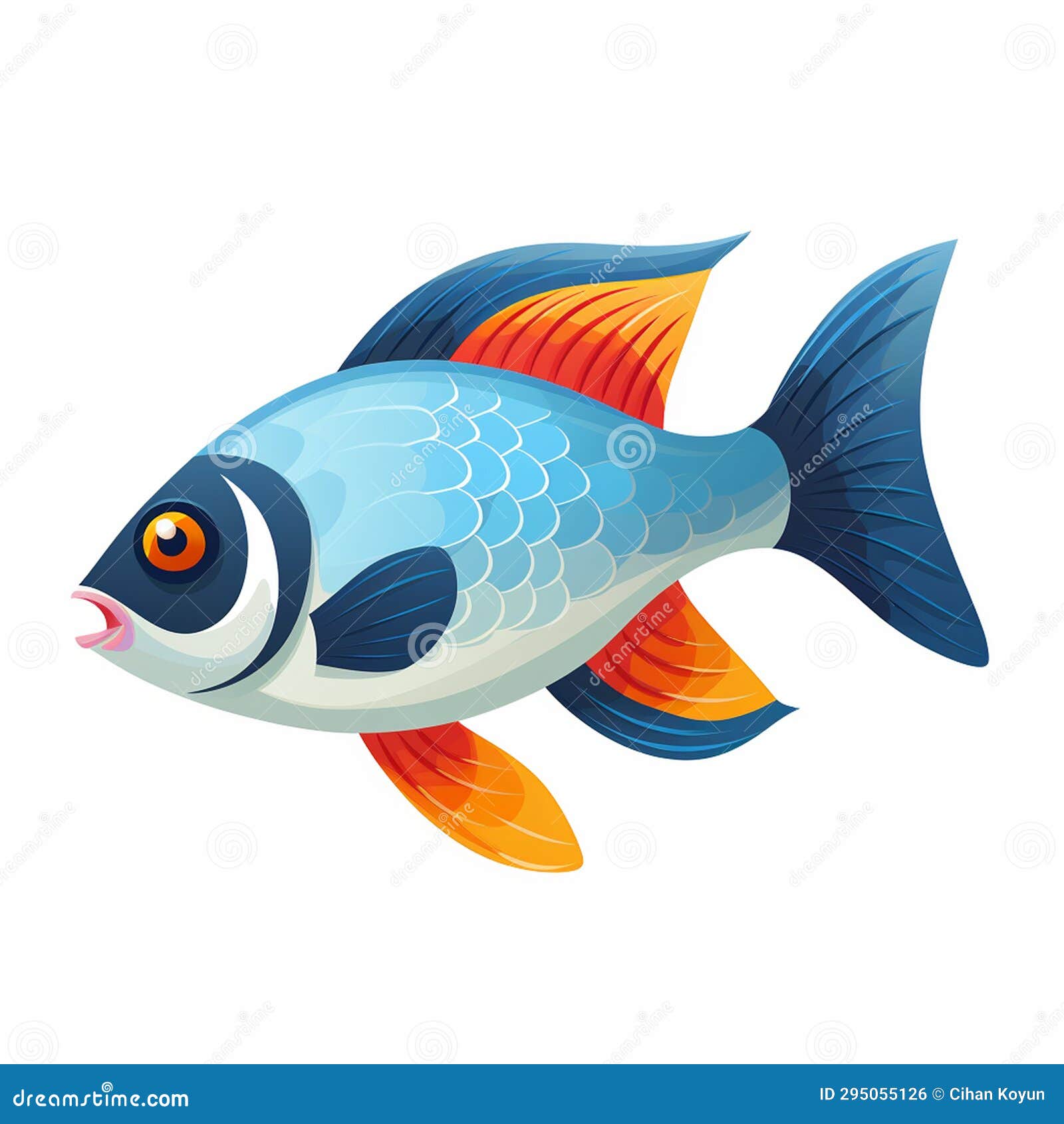 Colorful Fish on White Tropical Elegance Stock Illustration ...