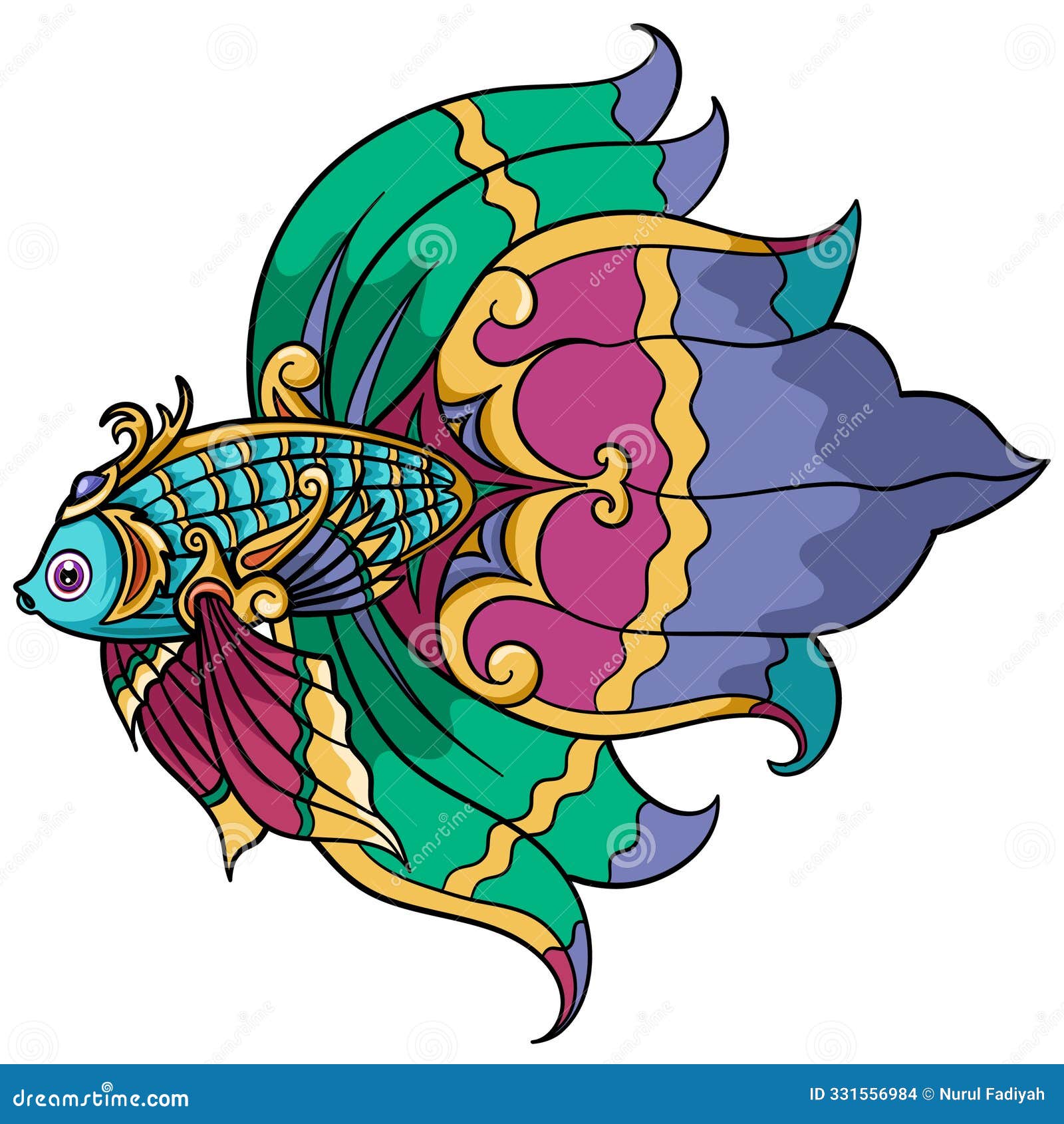 Colorful Fish Zentangle Arts Isolated Stock Illustration - Illustration ...