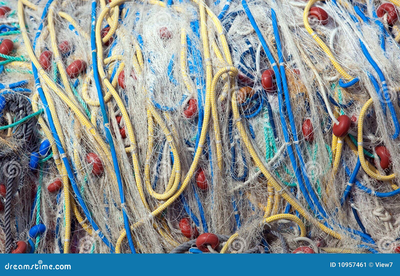 Colorful Fishing Net Ropes stock image. Image of jumbled - 10957461