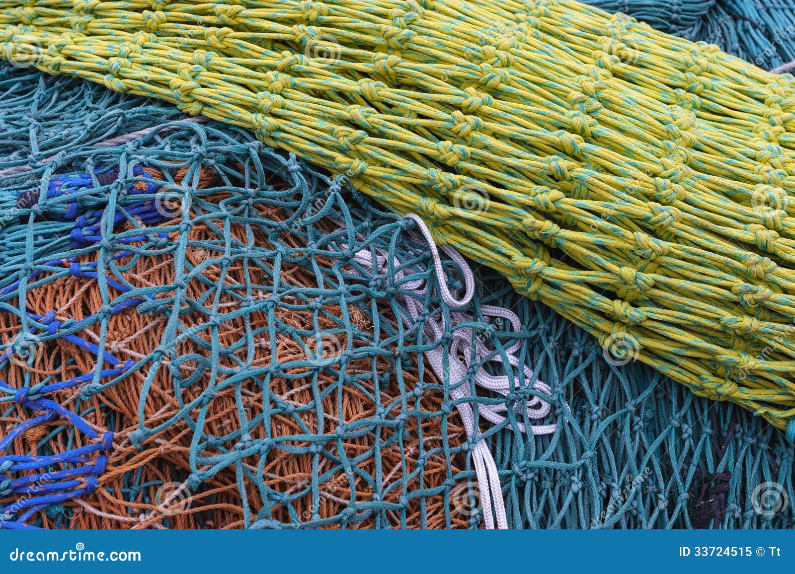 Colorful fishing nets stock image. Image of knot, marine - 33724515