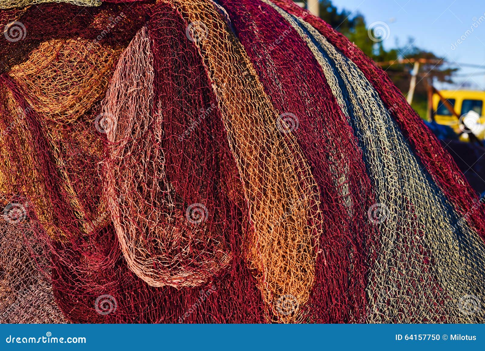 Colorful Fishing Nets stock photo. Image of pink, fishing - 64157750