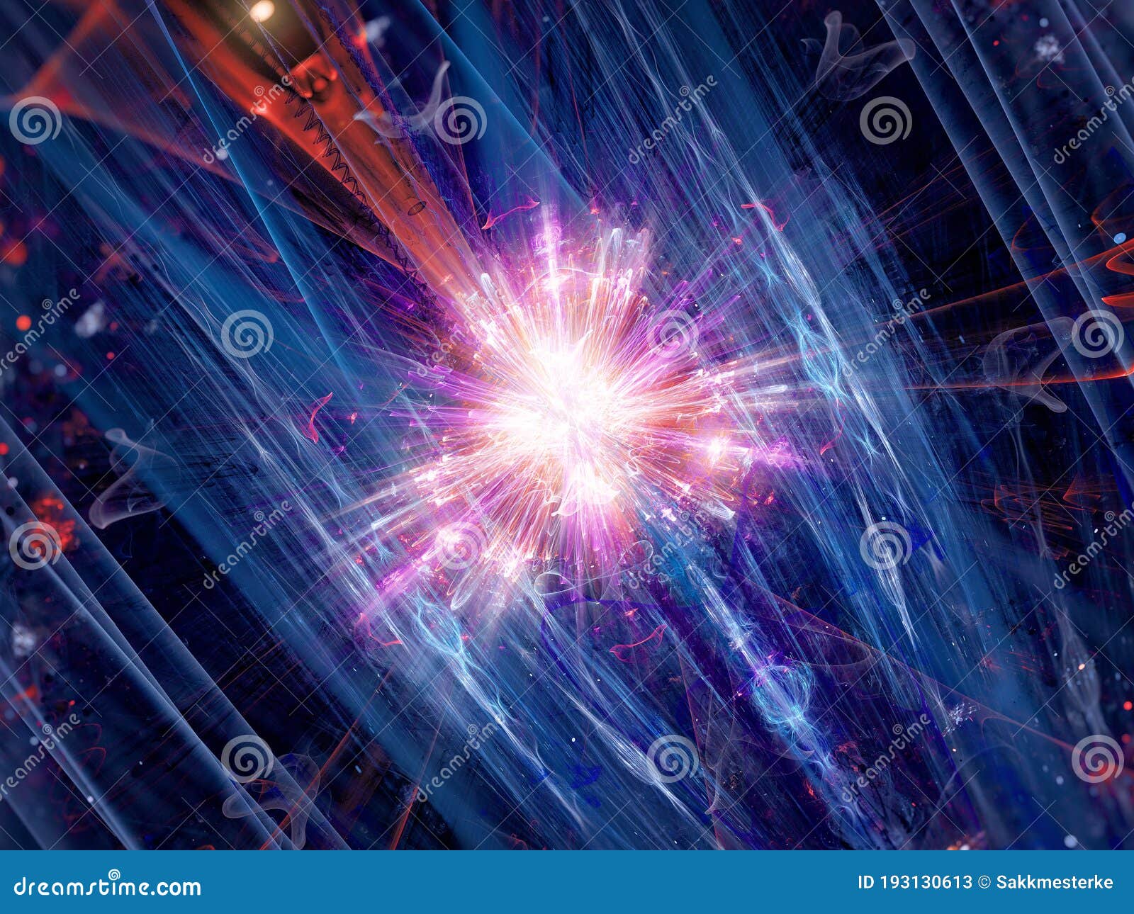 Colorful Fission of Particle in Collider Stock Illustration ...