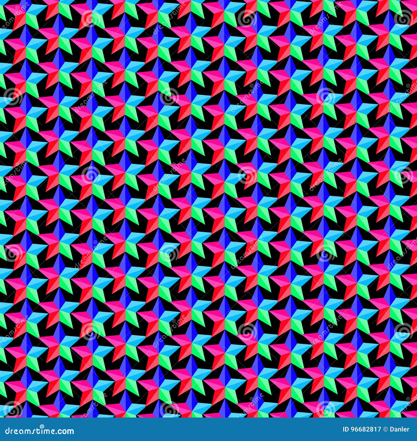 Colorful Five-pointed Star - Vector Pattern Stock Vector - Illustration ...