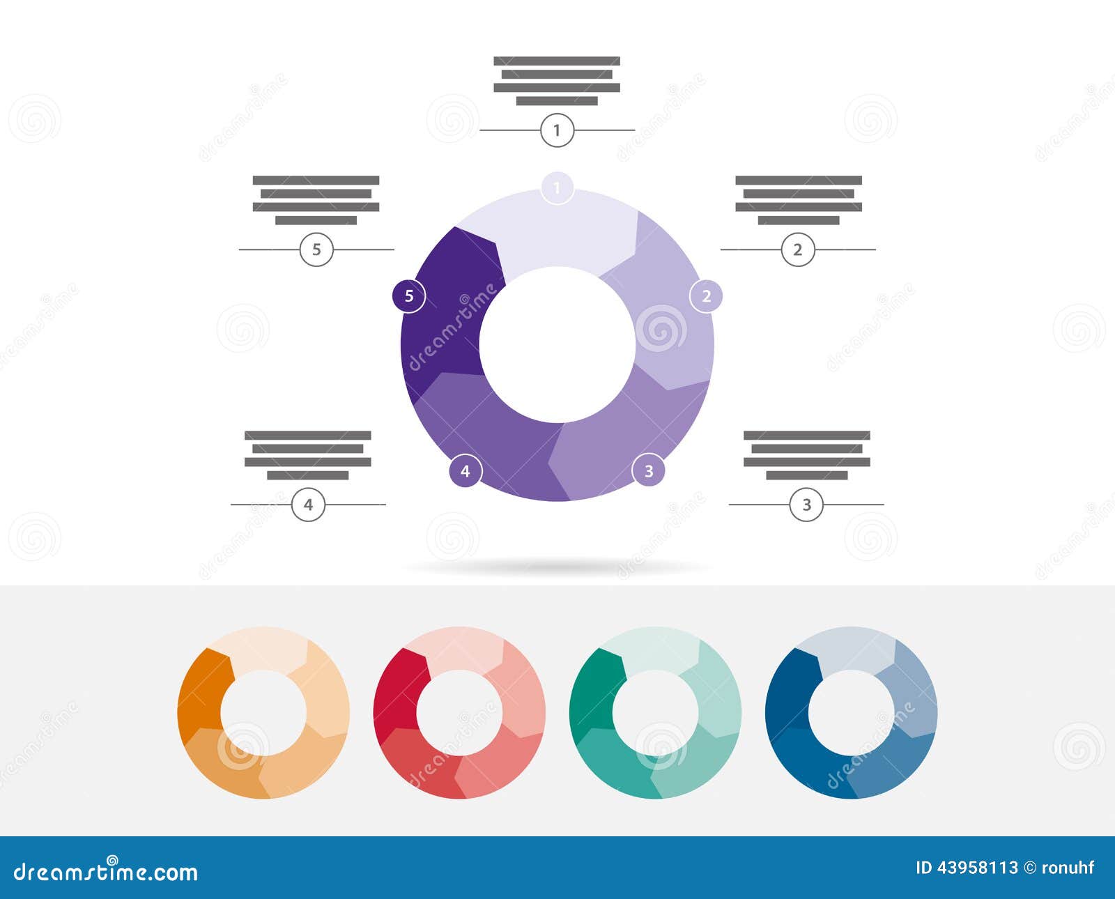 Colorful Five Sided Puzzle Presentation Infographic Diagram Chart ...