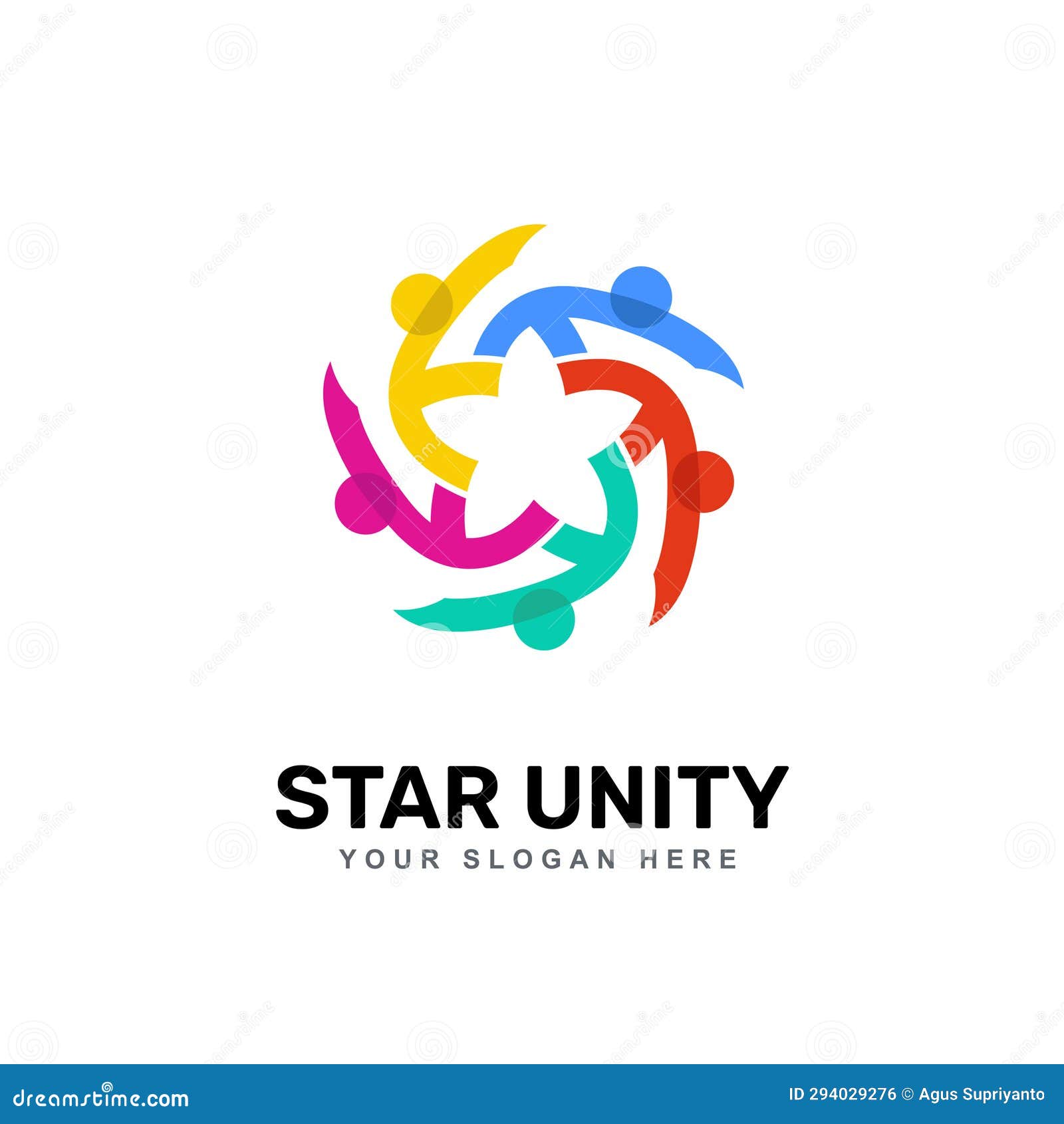 Colorful Five Sided Circle Puzzle Presentation Infographic Template ...