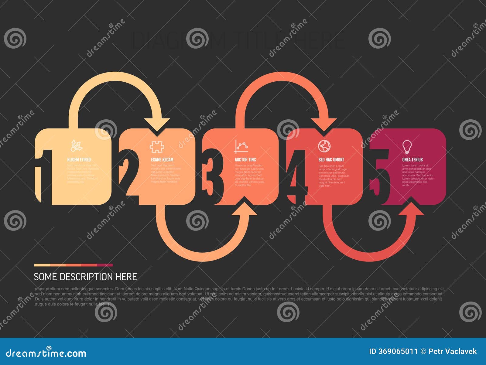 Colorful Five Sided Circle Puzzle Presentation Infographic Template ...