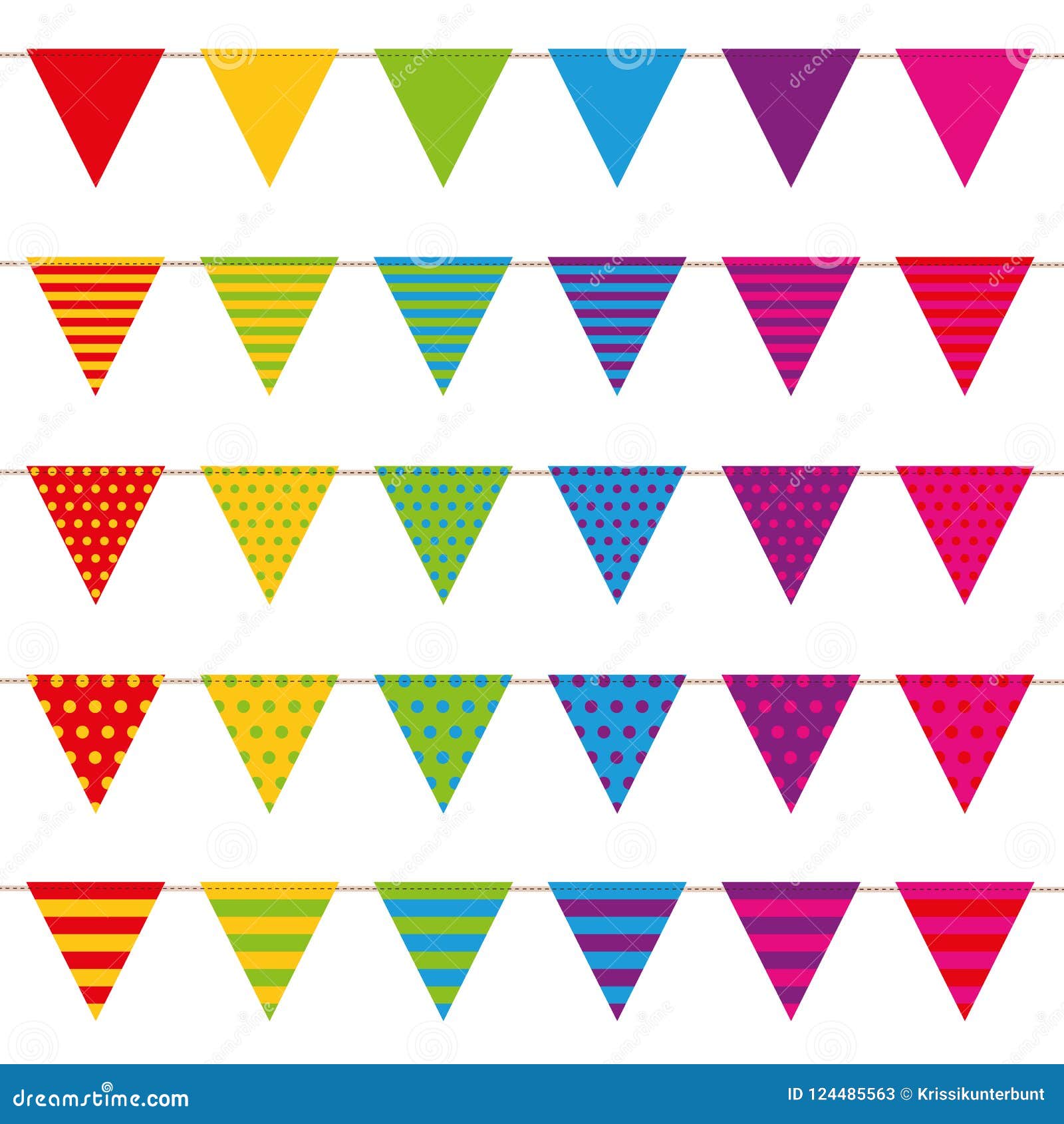 Colorful Flag Collection with Pattern Isolated on White Backgound Stock ...