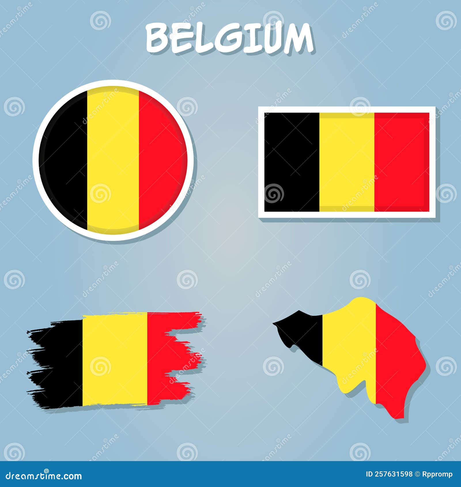 Colorful Flag, Map Pointer and Map of Belgium in the Colors of the ...