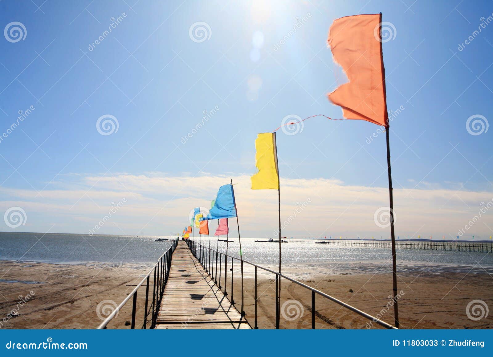 Colorful flags stock image. Image of bridge, baluster - 11803033