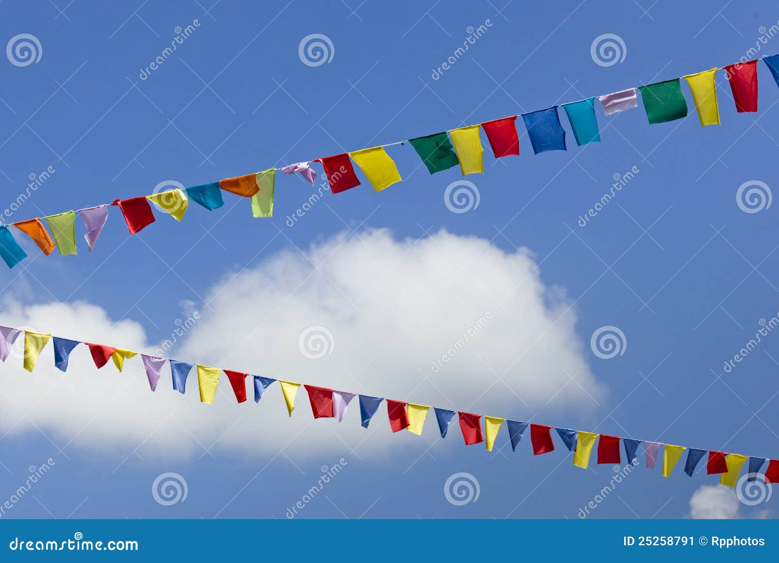 Colorful flags in the air stock image. Image of anniversary - 25258791