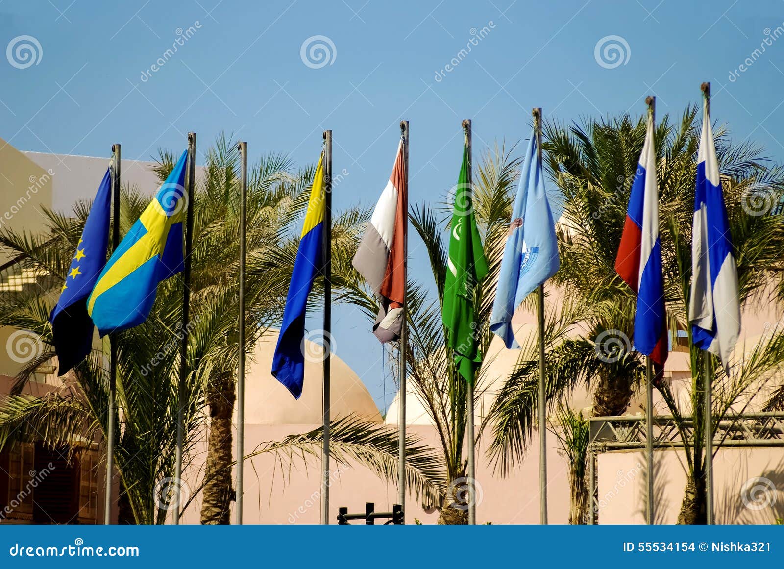 Colorful flags stock photo. Image of blow, countries - 55534154