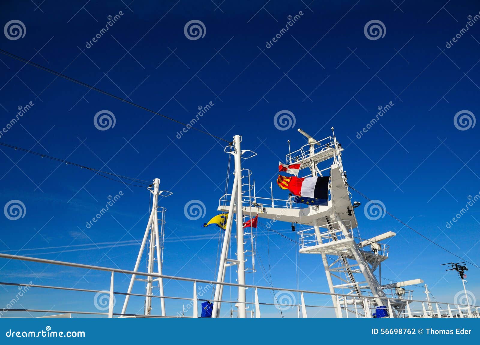 Colorful Flags on a Cruise Ship Stock Photo - Image of beach, port ...