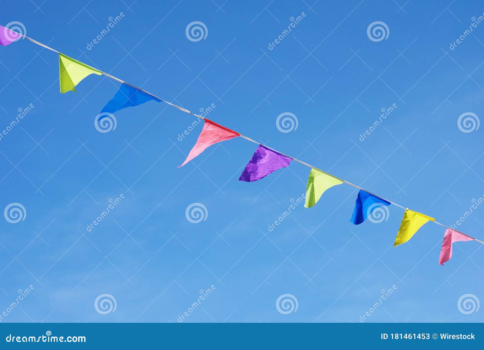 Colorful Flags Over a Blue Clear Sky Stock Image - Image of holiday ...
