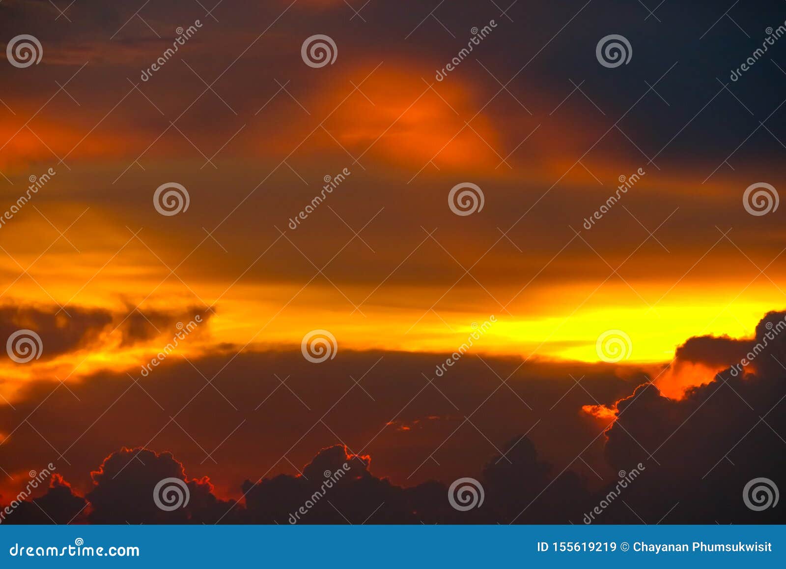 Colorful Flame Cloud Sunset on Sea and Ray Colorful Sky Stock Image ...