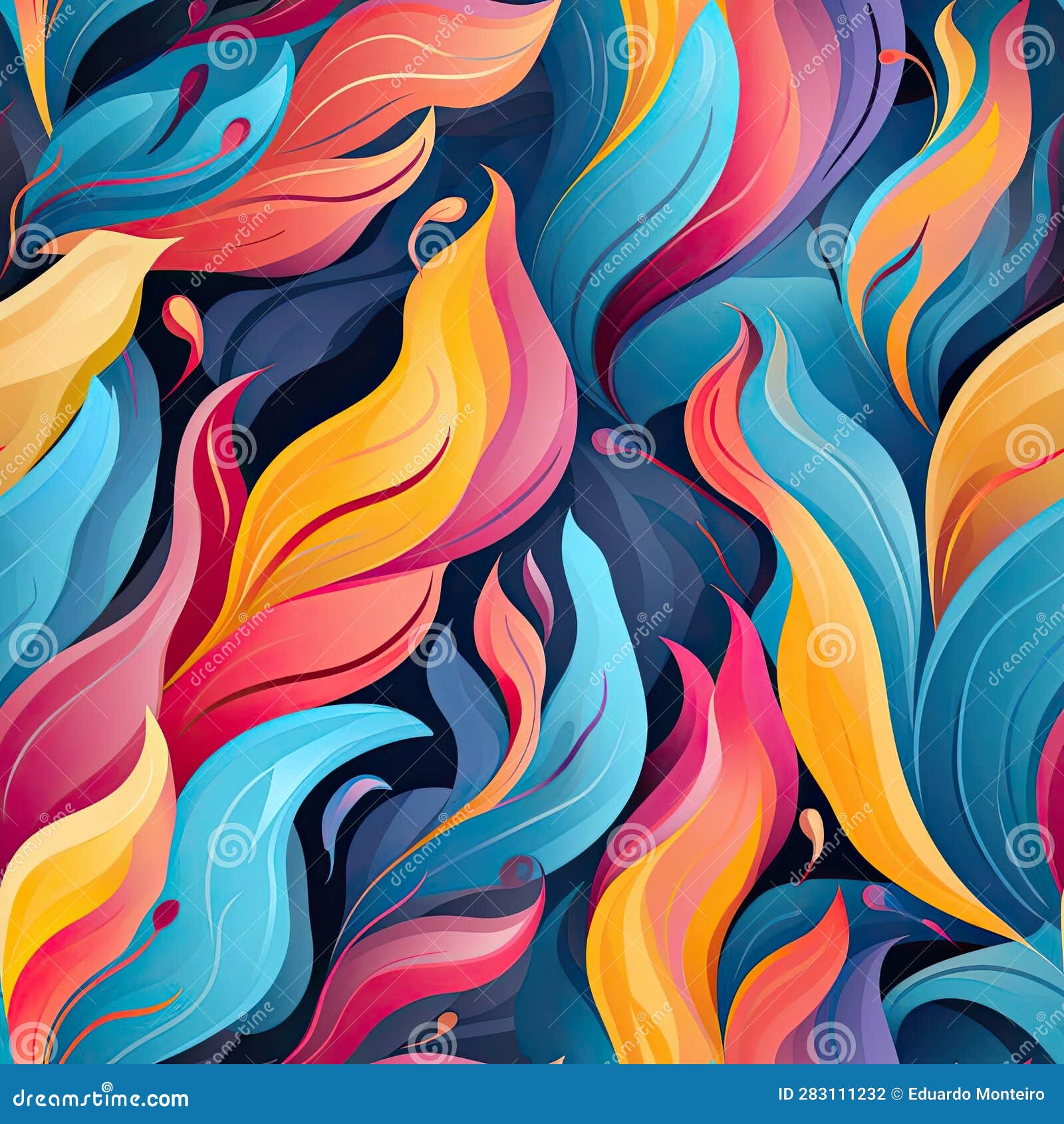 Colorful Flame Pattern Flowing in Vibrant Colors (tiled) Stock ...