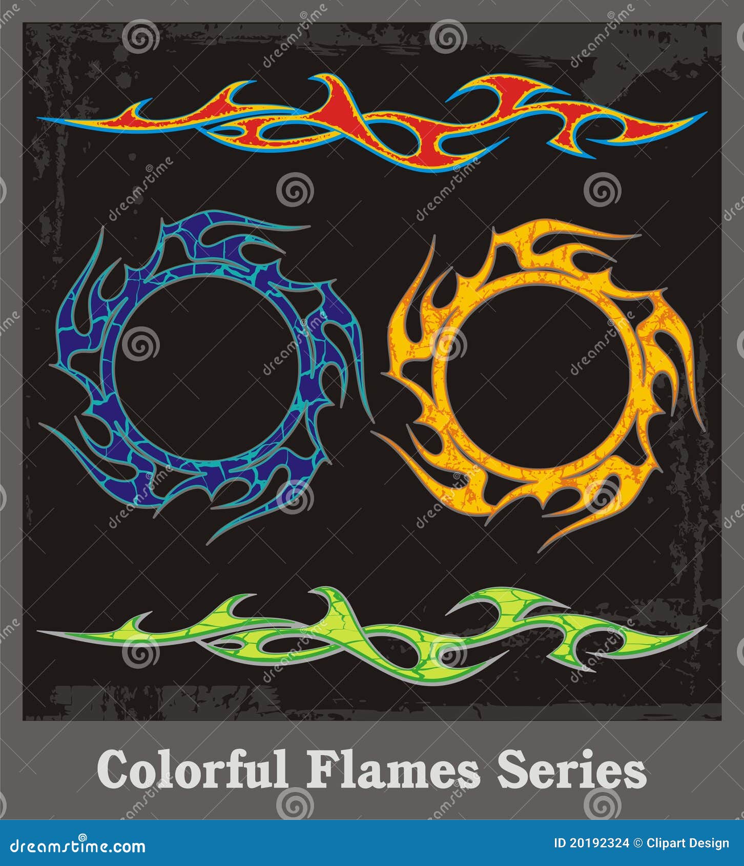 Colorful Flames Series stock vector. Illustration of passion - 20192324